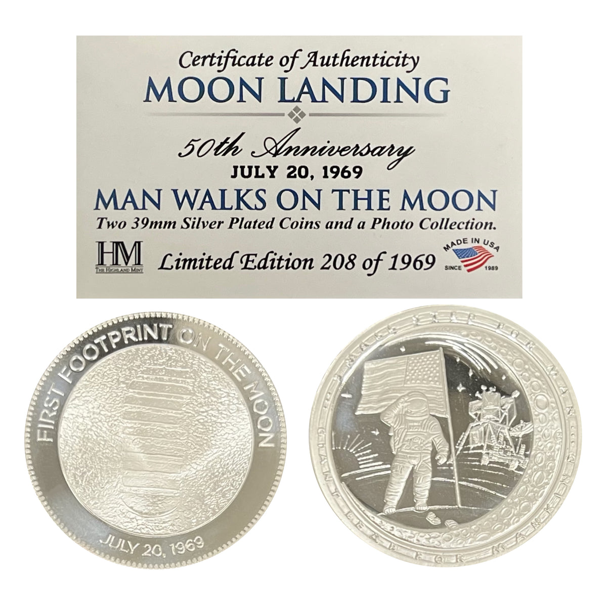 Limited Edition Moon Landing Frame With Silver Plated Coins ...