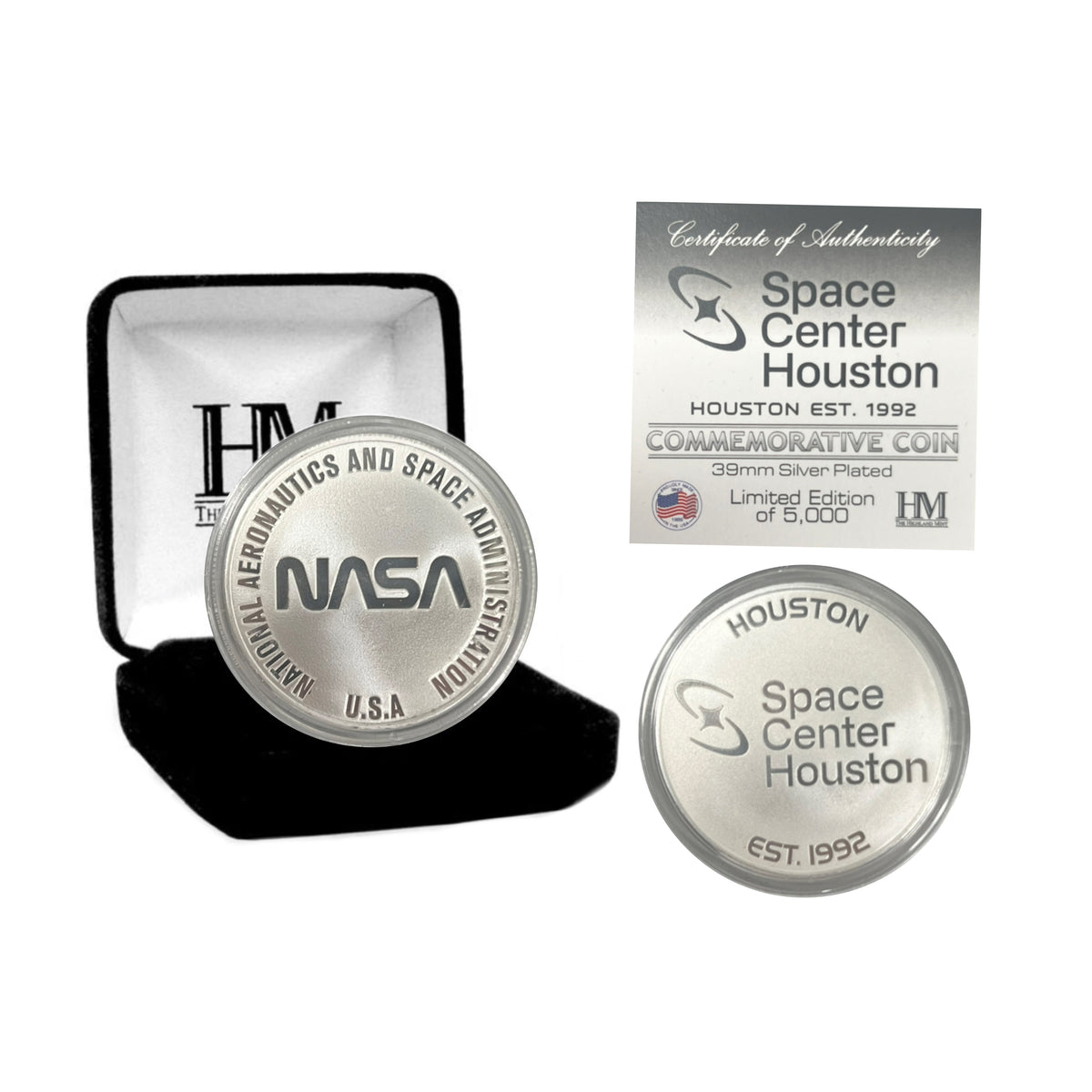 Space Center Houston NASA Silver Mint Coin – SpaceTrader Gift Shop