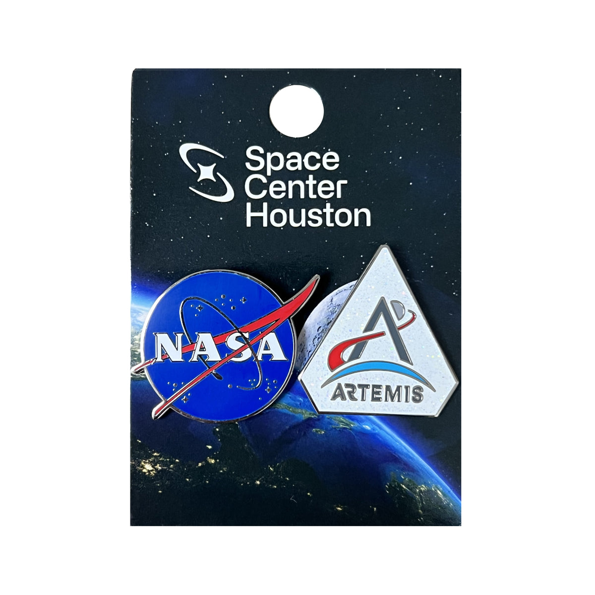 NASA Vector & Artemis Logo Pin Set – SpaceTrader Gift Shop